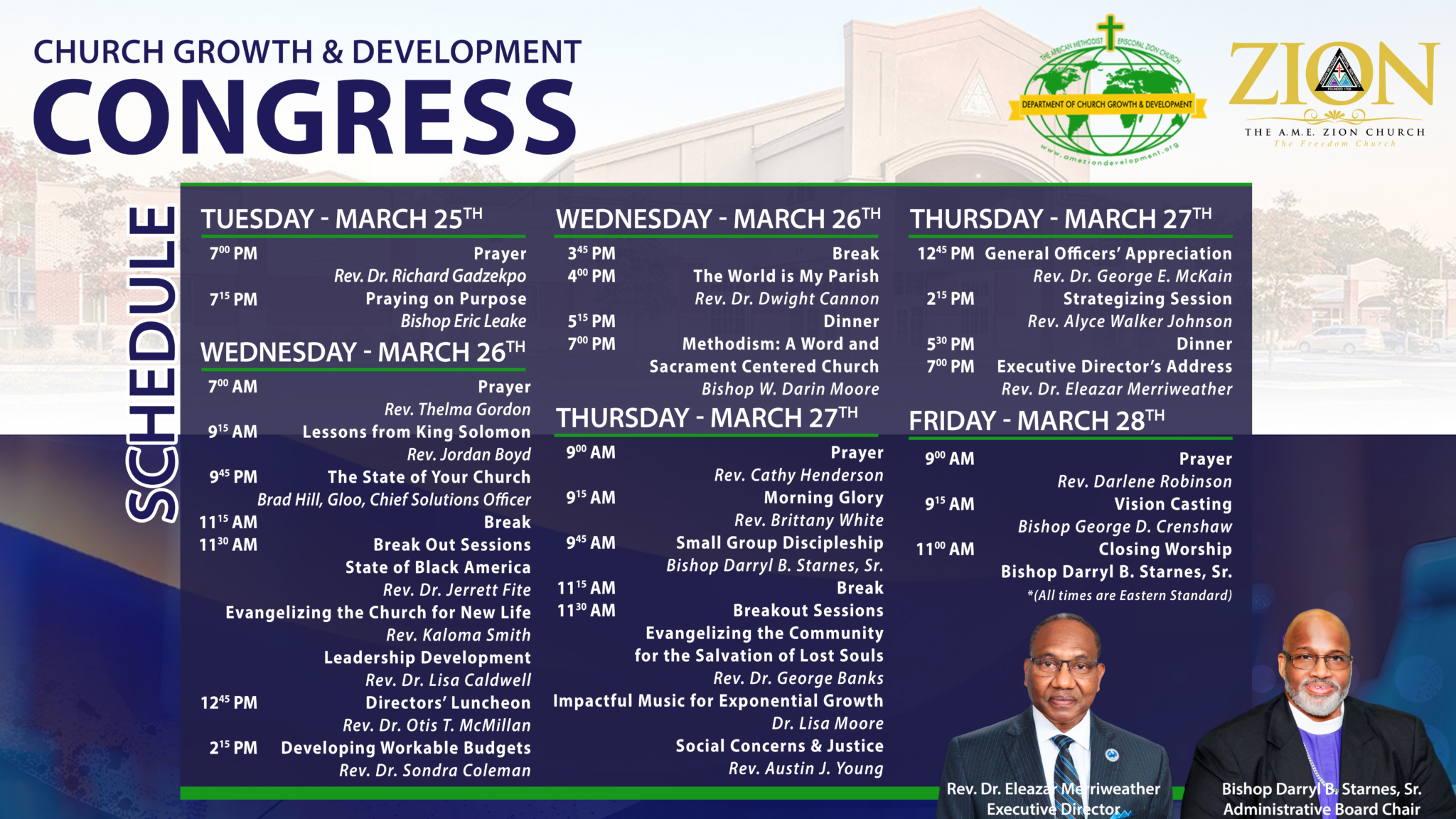 Schedule - Quadrennial Congress
